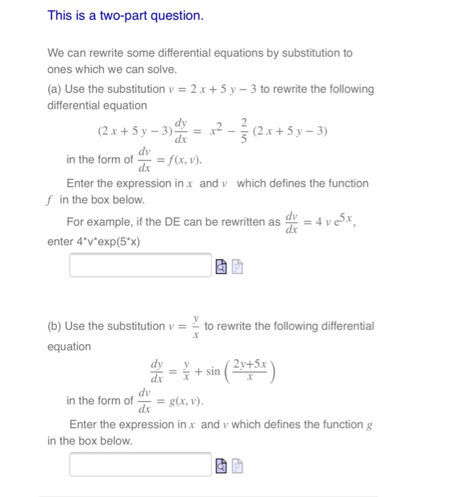 Solved This is a two-part question We can rewrite some | Chegg.com