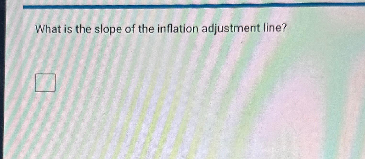 Solved What is the slope of the inflation adjustment line? | Chegg.com