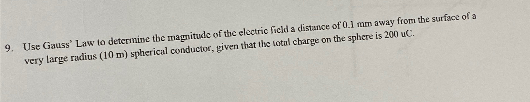 Solved Use Gauss' Law to determine the magnitude of the | Chegg.com