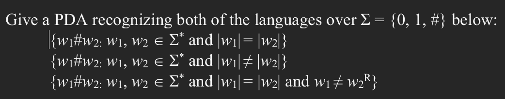 Solved can draw a PDA diagram? Give a PDA recognizing both | Chegg.com
