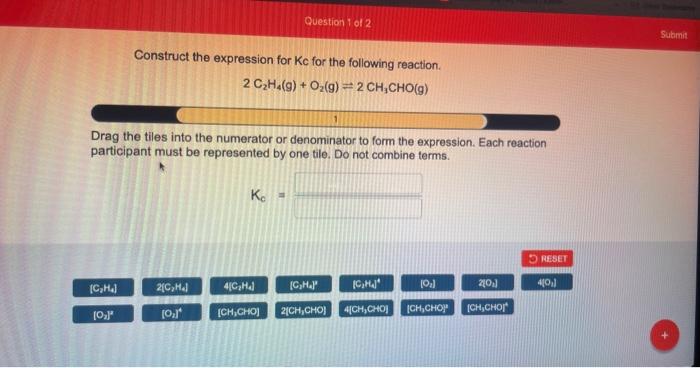 Solved Construct the expression for Kc for the following | Chegg.com