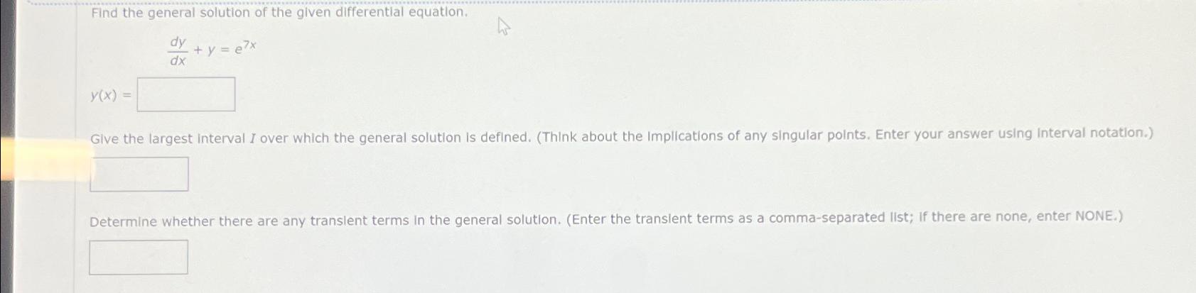 Solved Find the general solution of the given differential | Chegg.com