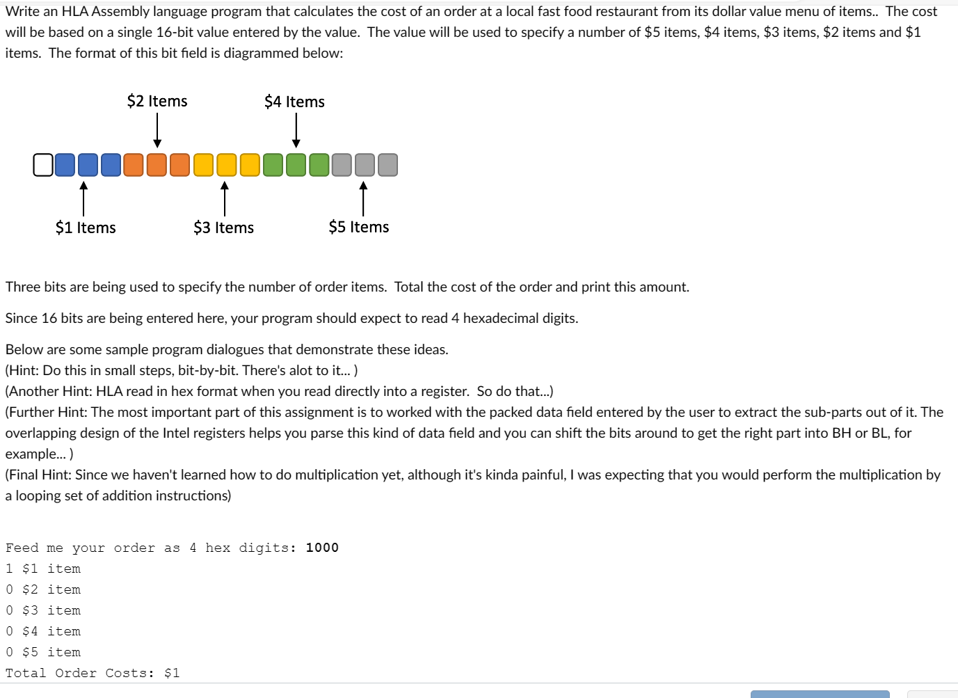 Solved Write an HLA Assembly language program that | Chegg.com