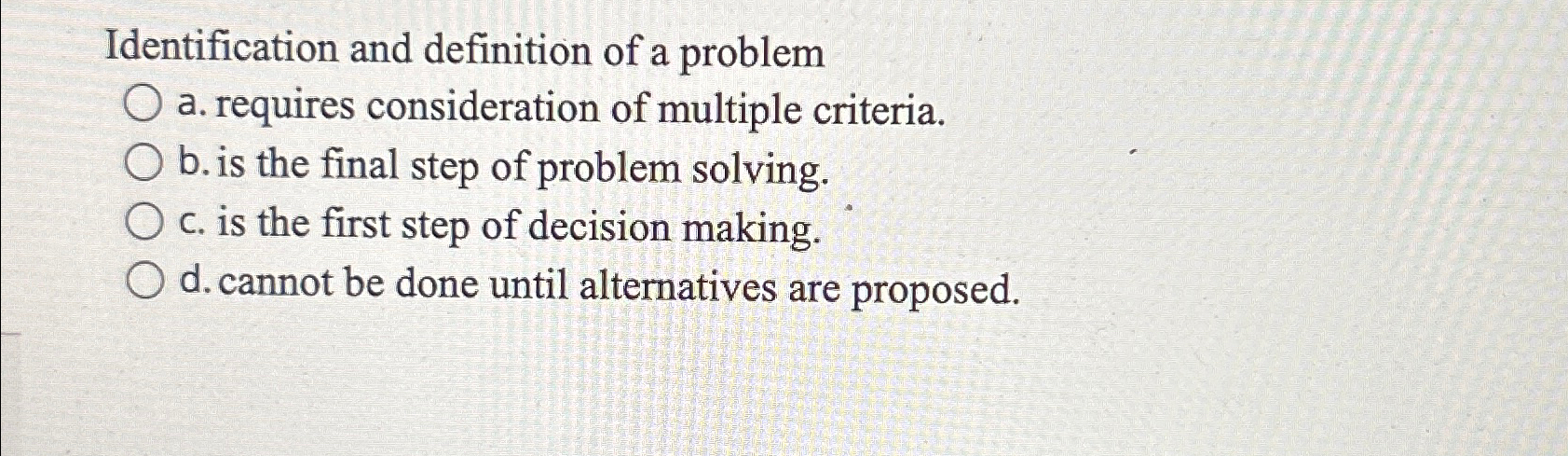 Solved Identification and definition of a problema. | Chegg.com