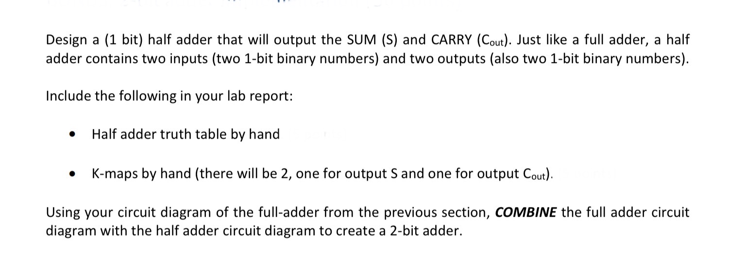 Solved Design a full adder that takes two 1-bit inputs ( x | Chegg.com
