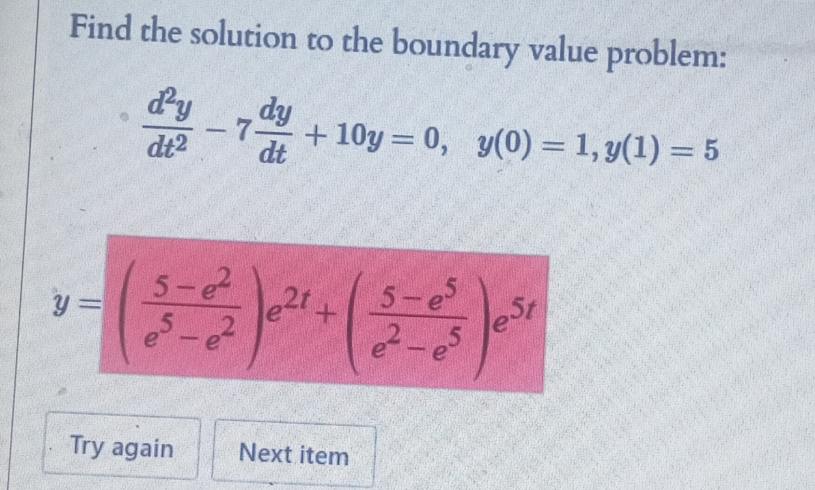 Solved Find che solution to the boundary value | Chegg.com