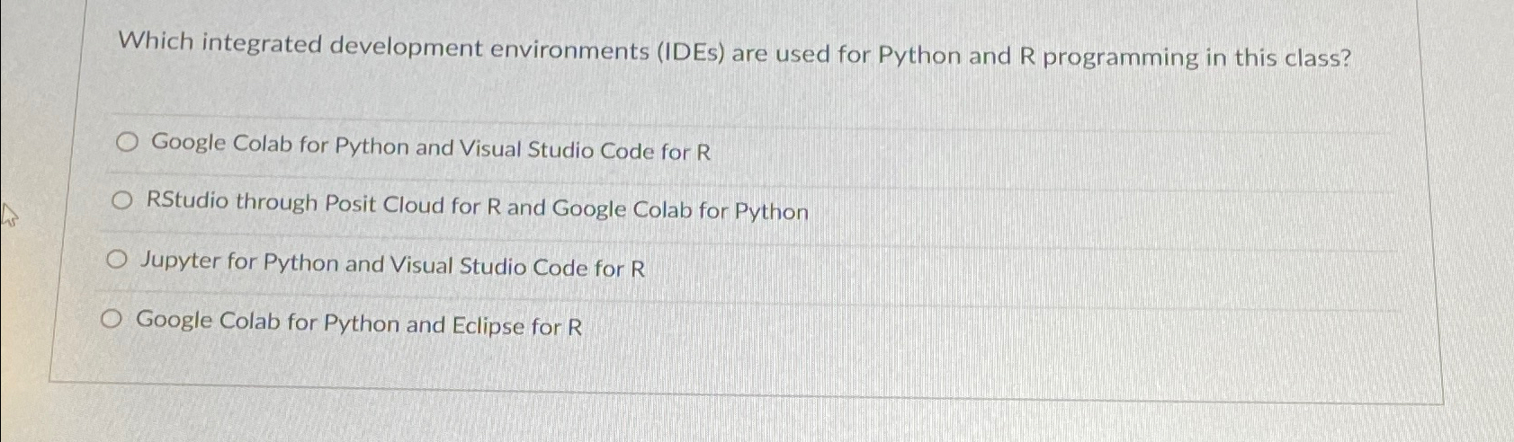Solved Which integrated development environments (IDEs) ﻿are | Chegg.com