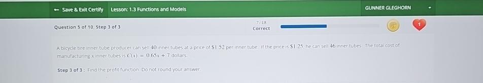 Solved \table[[- ﻿Save 8 ﻿Exit Certify Lesson: 1,3 | Chegg.com