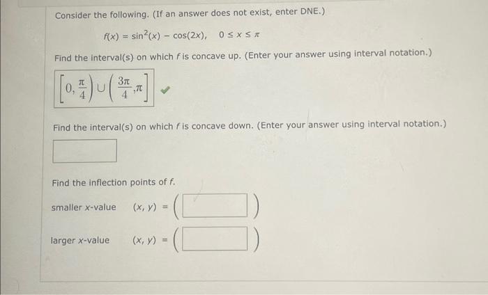 Solved Consider the following. (If an answer does not exist, | Chegg.com