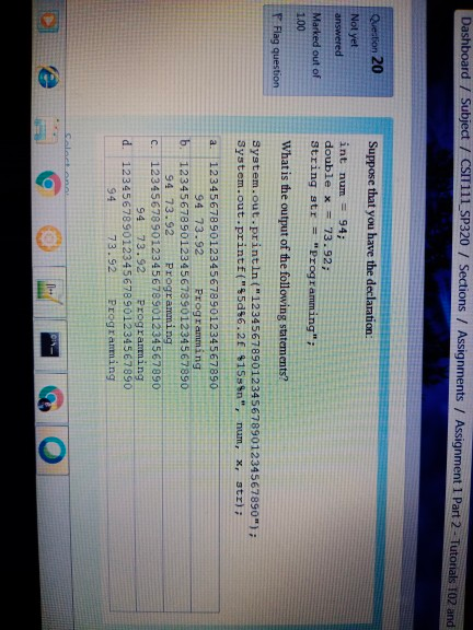 Solved Dashboard / Subject / CSIT111_SP320 / Sections / | Chegg.com