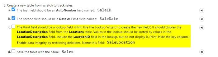 3. Create a new table from scratch to track sales. a. | Chegg.com