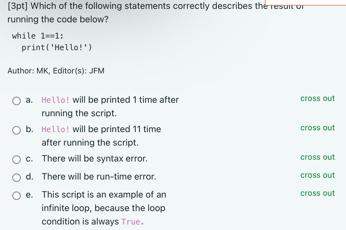 Solved [3pt] ﻿Which of the following statements correctly | Chegg.com
