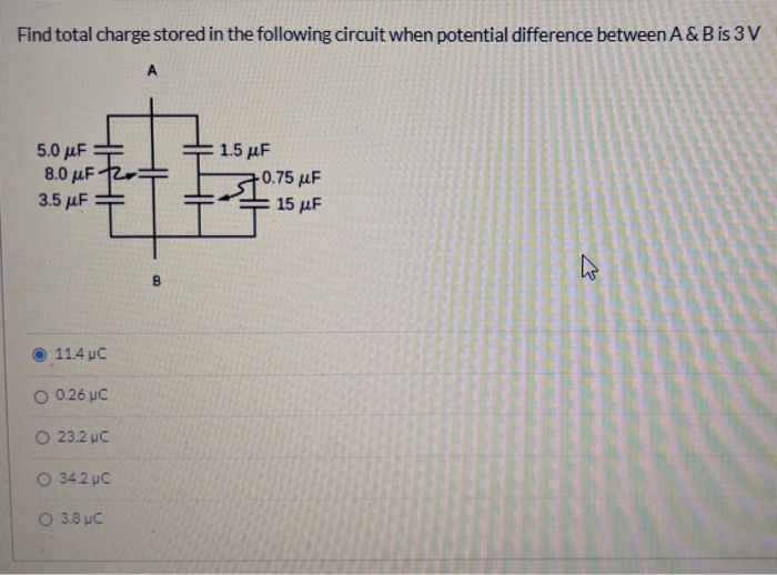 Solved Find total charge stored in the following circuit | Chegg.com