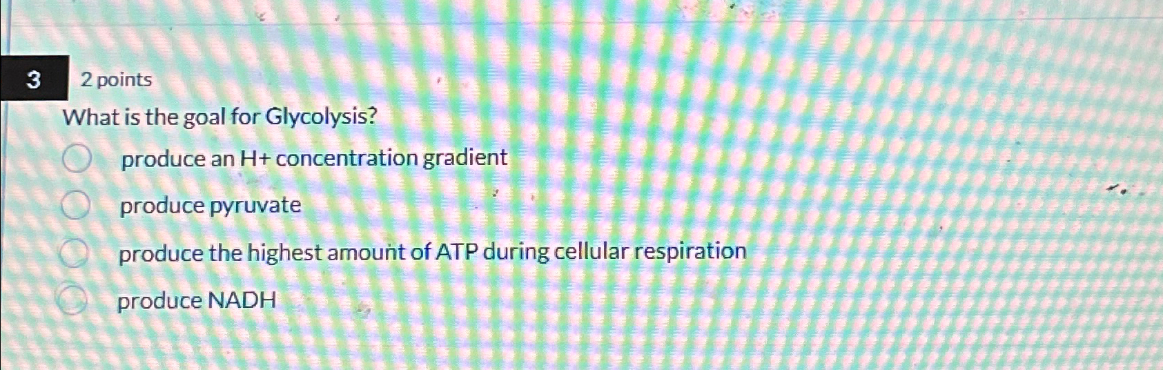 Solved 32 ﻿pointsWhat is the goal for Glycolysis?produce an | Chegg.com