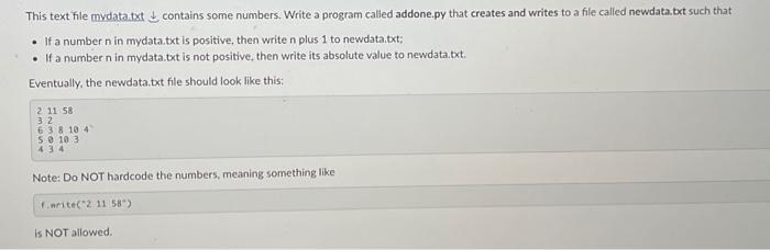 Solved This text file mydatatxt ₫ contains some numbers. | Chegg.com