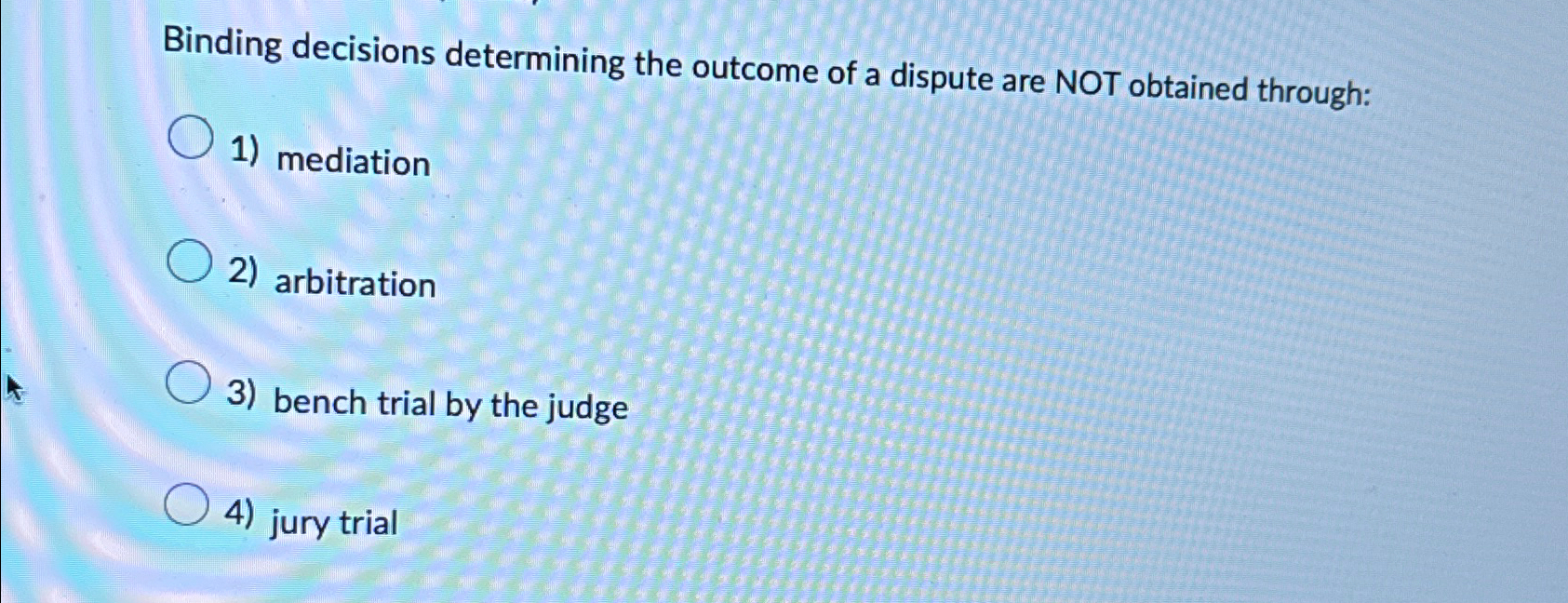 Solved Binding decisions determining the outcome of a | Chegg.com