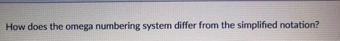 Solved How does the omega numbering system differ from the | Chegg.com