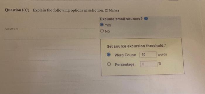 Solved Question1(C) Explain the following options in | Chegg.com