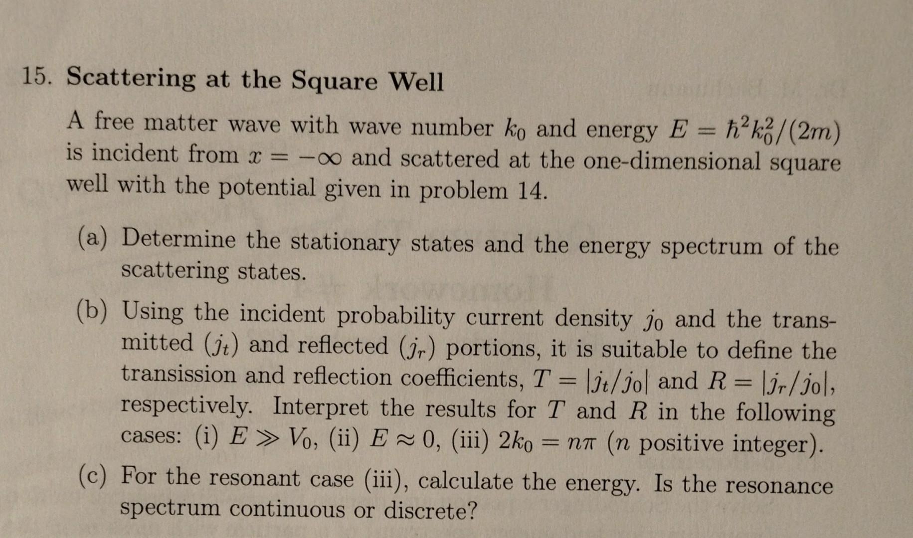 14. Bound States in the Square Well Consider the | Chegg.com