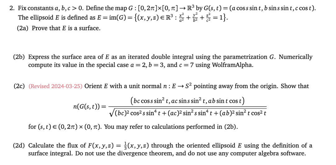 Solved Fix constants a,b,c>0. ﻿Define the map | Chegg.com