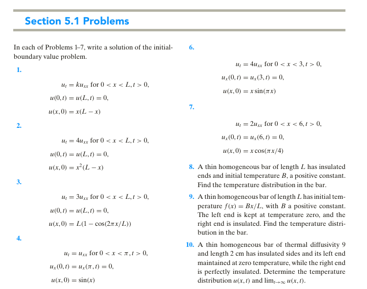 In ﻿each of ﻿Problems 1-7, ﻿write a solution of ﻿the | Chegg.com
