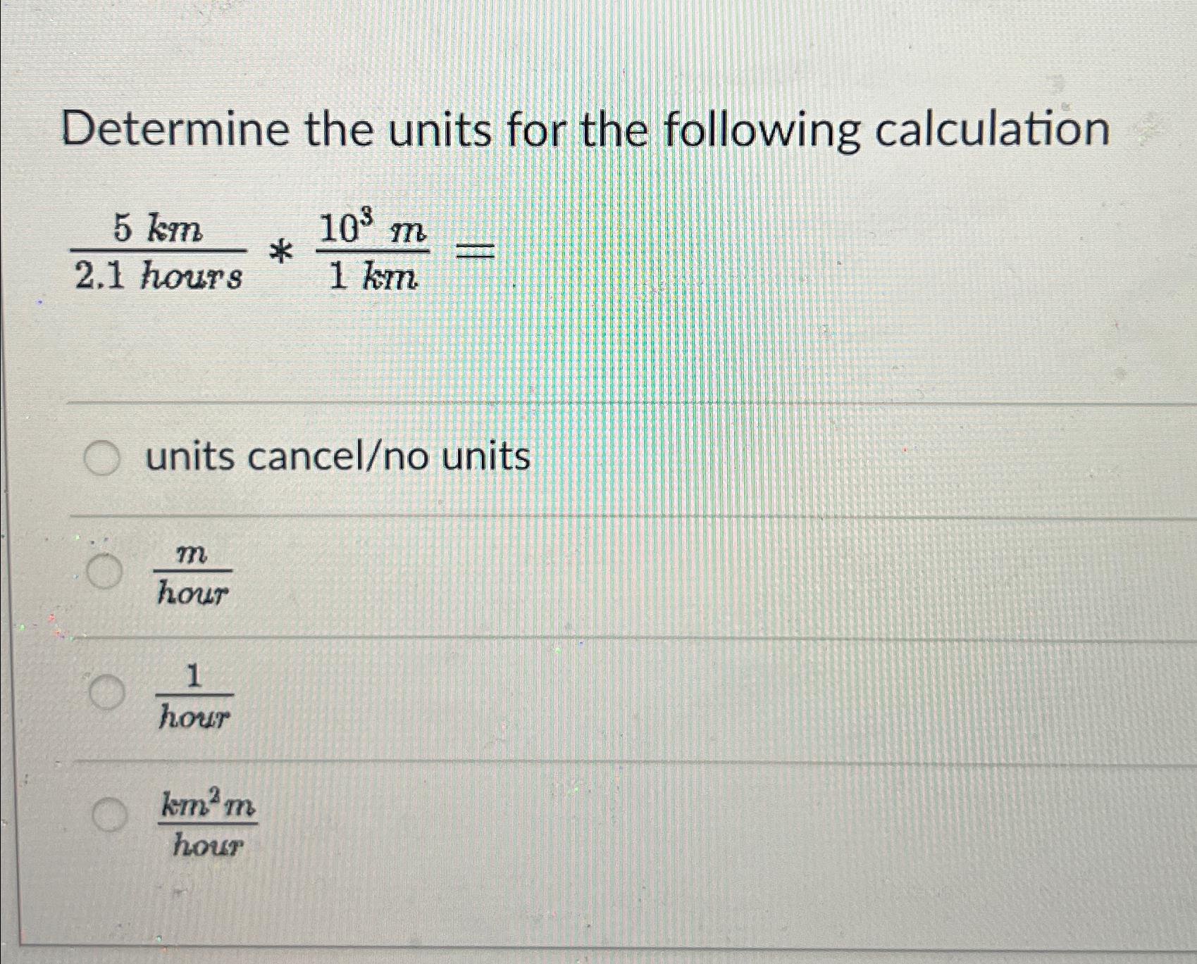 Solved Determine the units for the following | Chegg.com