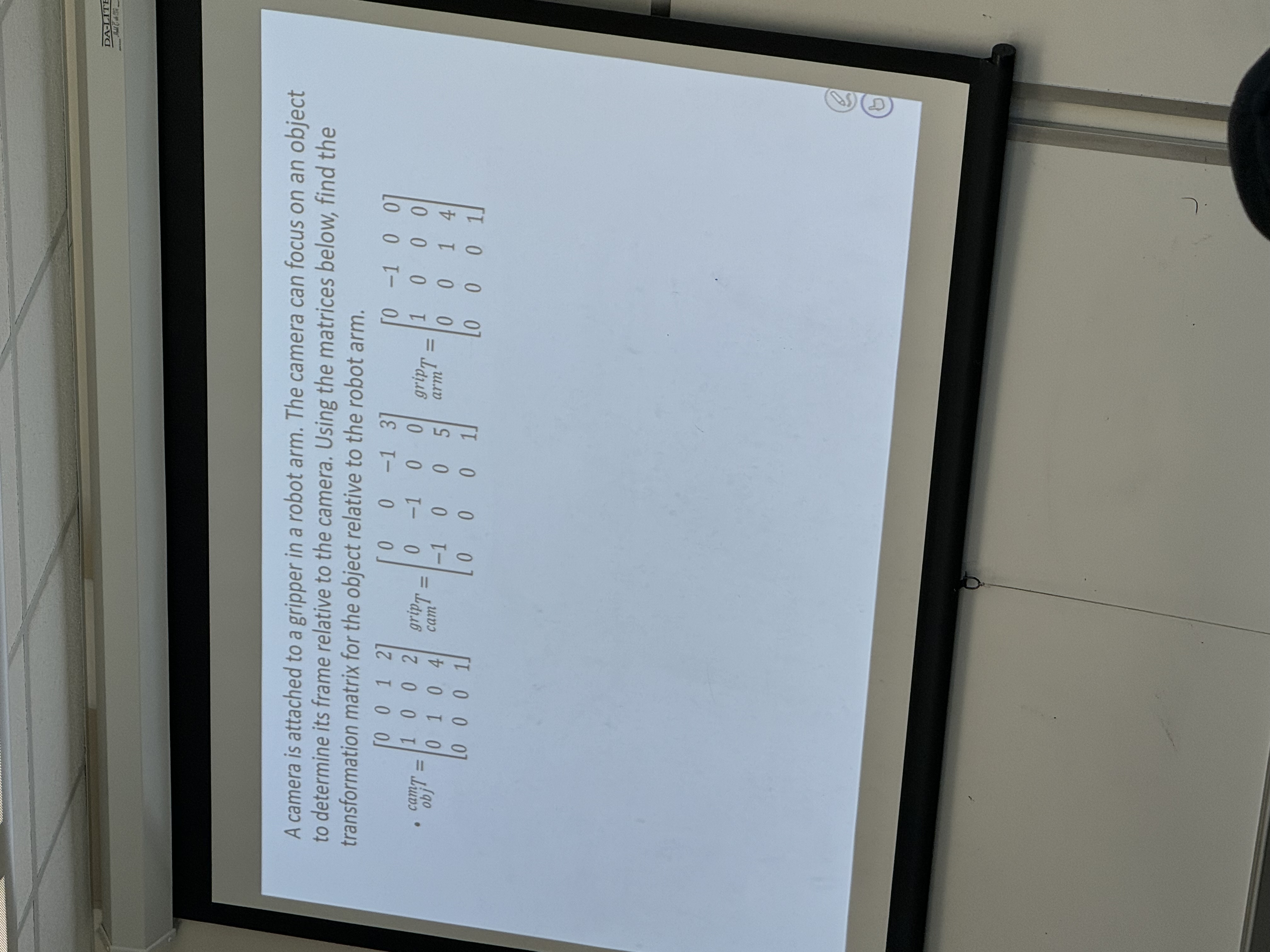 Solved A camera is attached to a gripper in a robot arm. The | Chegg.com