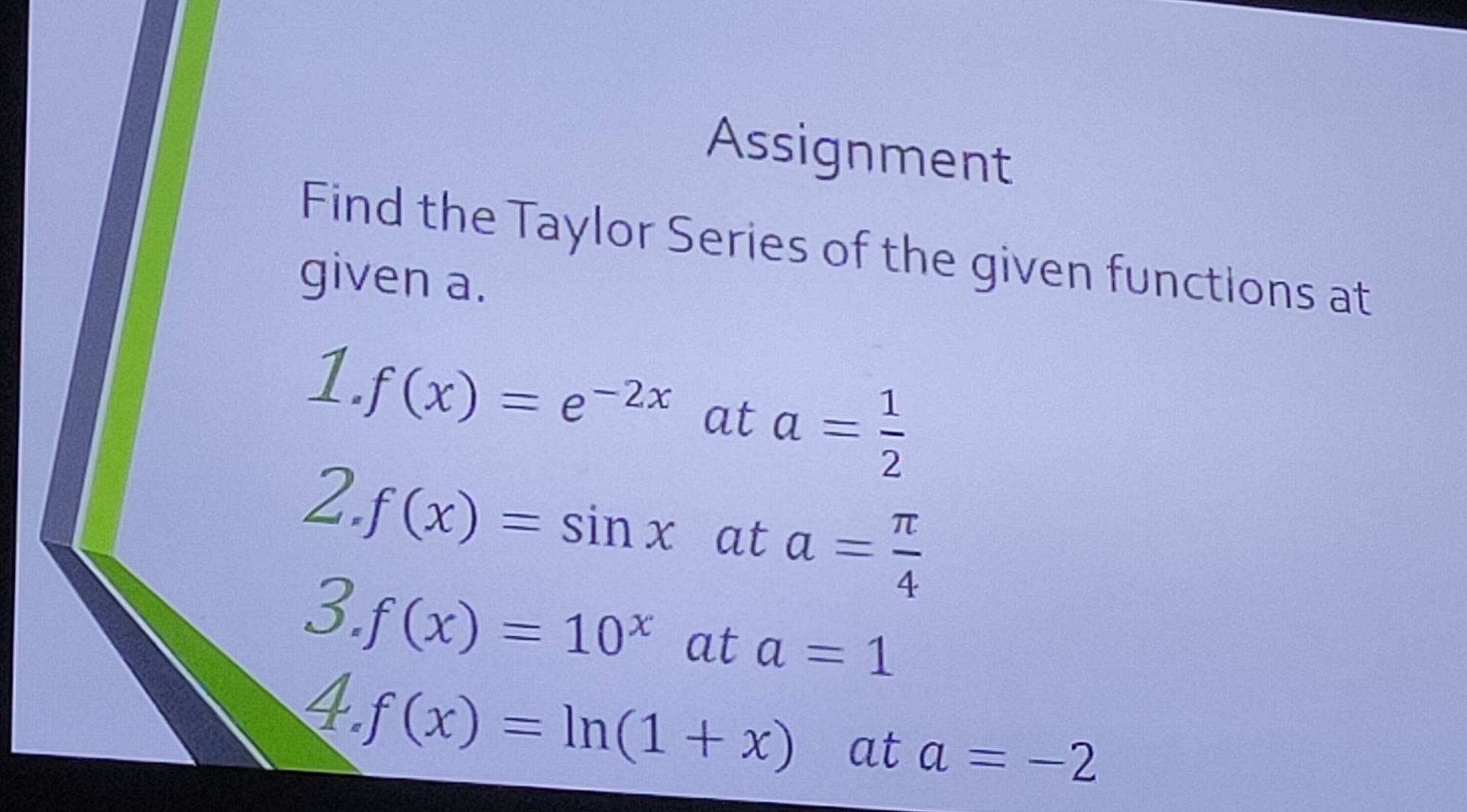 Solved Solve the Taylor Series problem, make at least five | Chegg.com