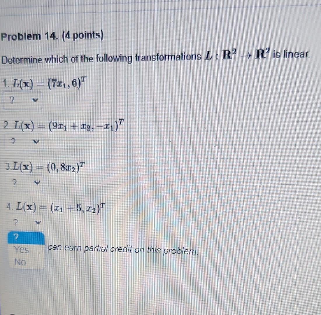 Solved Determine which of the following transformations | Chegg.com