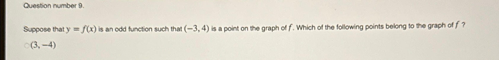 Solved Suppose that y=f(x) ﻿is an odd function such that | Chegg.com