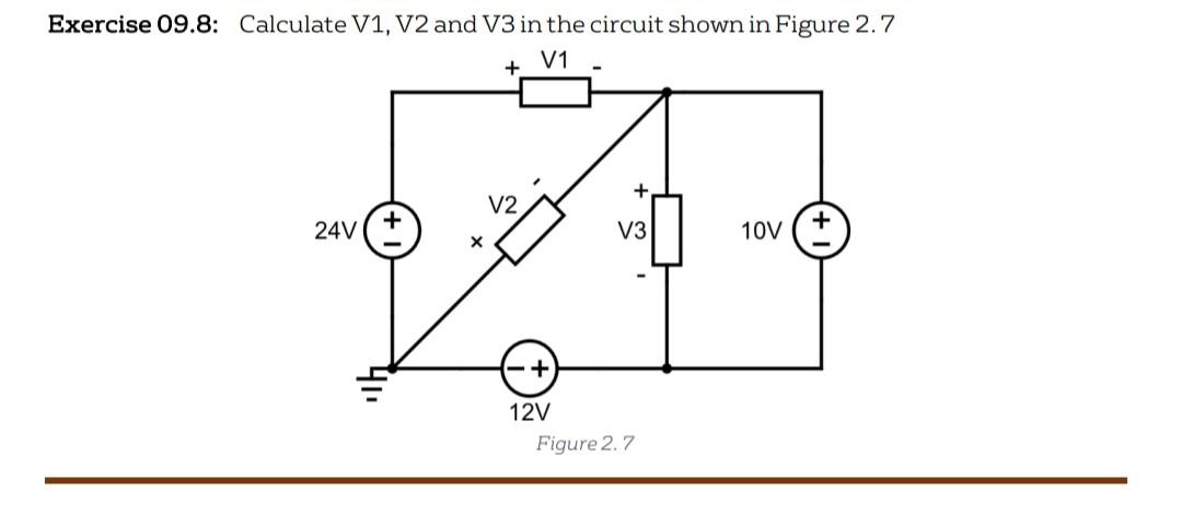 Solved Exercise 09.8: Calculate V1, V2 and V3 in the circuit | Chegg.com