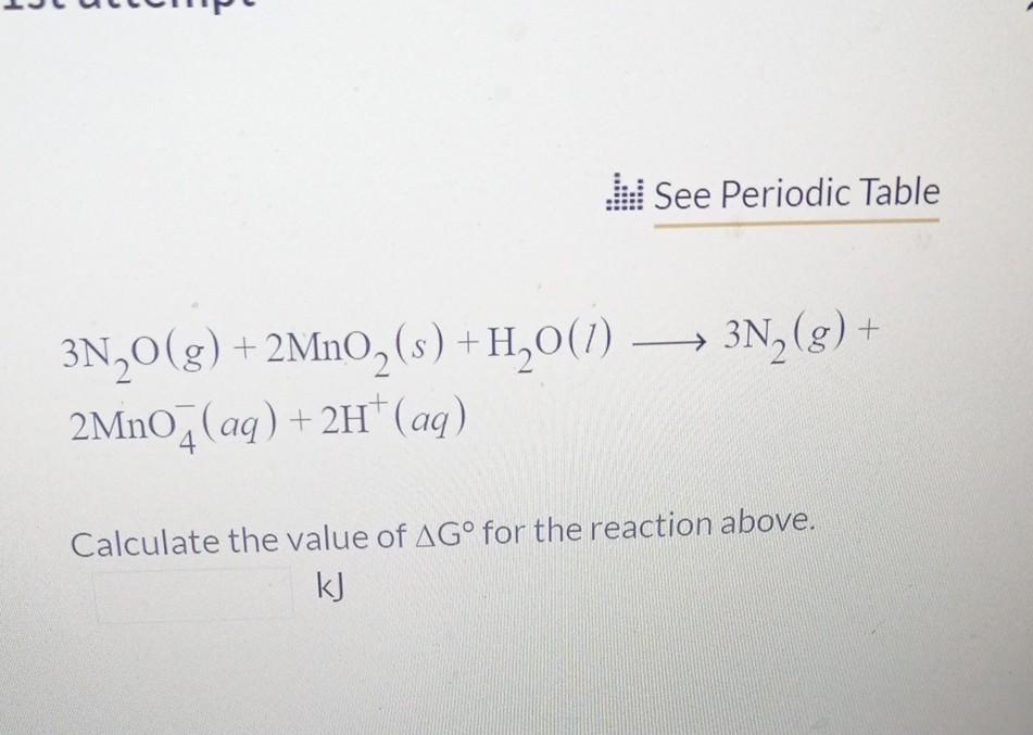 Solved :ill: See Periodic Table 3 N2O(g)+2MnO2(s)+H2O(l) 3 | Chegg.com