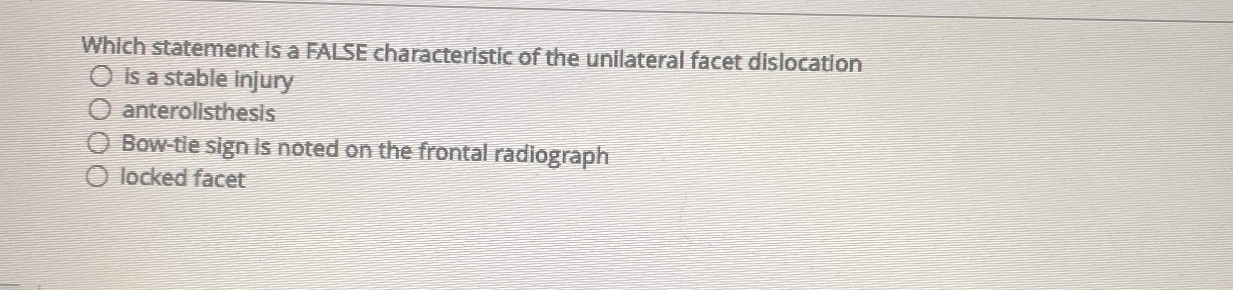 Solved Which statement is a FALSE characteristic of the | Chegg.com