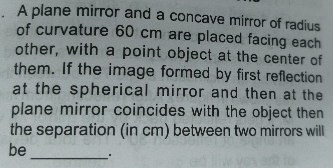 Solved A plane mirror and a concave mirror of radius of | Chegg.com