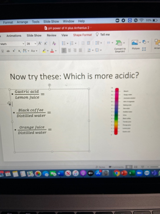 Solved 53% Format Arrange Tools Slide Show Window Help a pH | Chegg.com