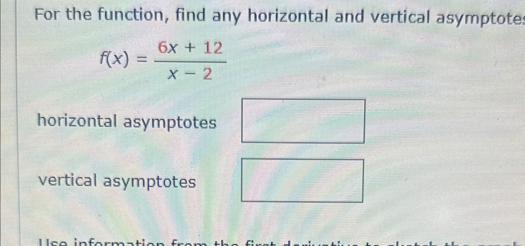 Solved For the function, find any horizontal and vertical | Chegg.com