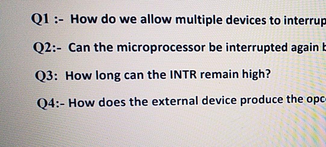 Solved Q1/ How do we allow multiple devices to interrupt | Chegg.com