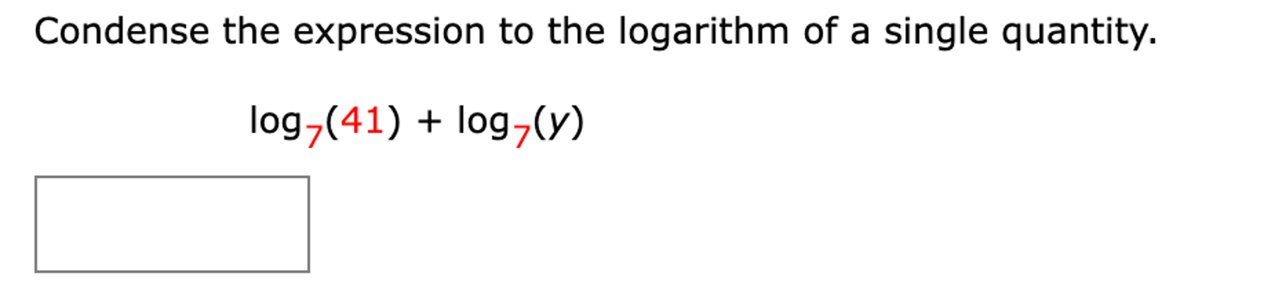 Solved Condense the expression to the logarithm of a single | Chegg.com