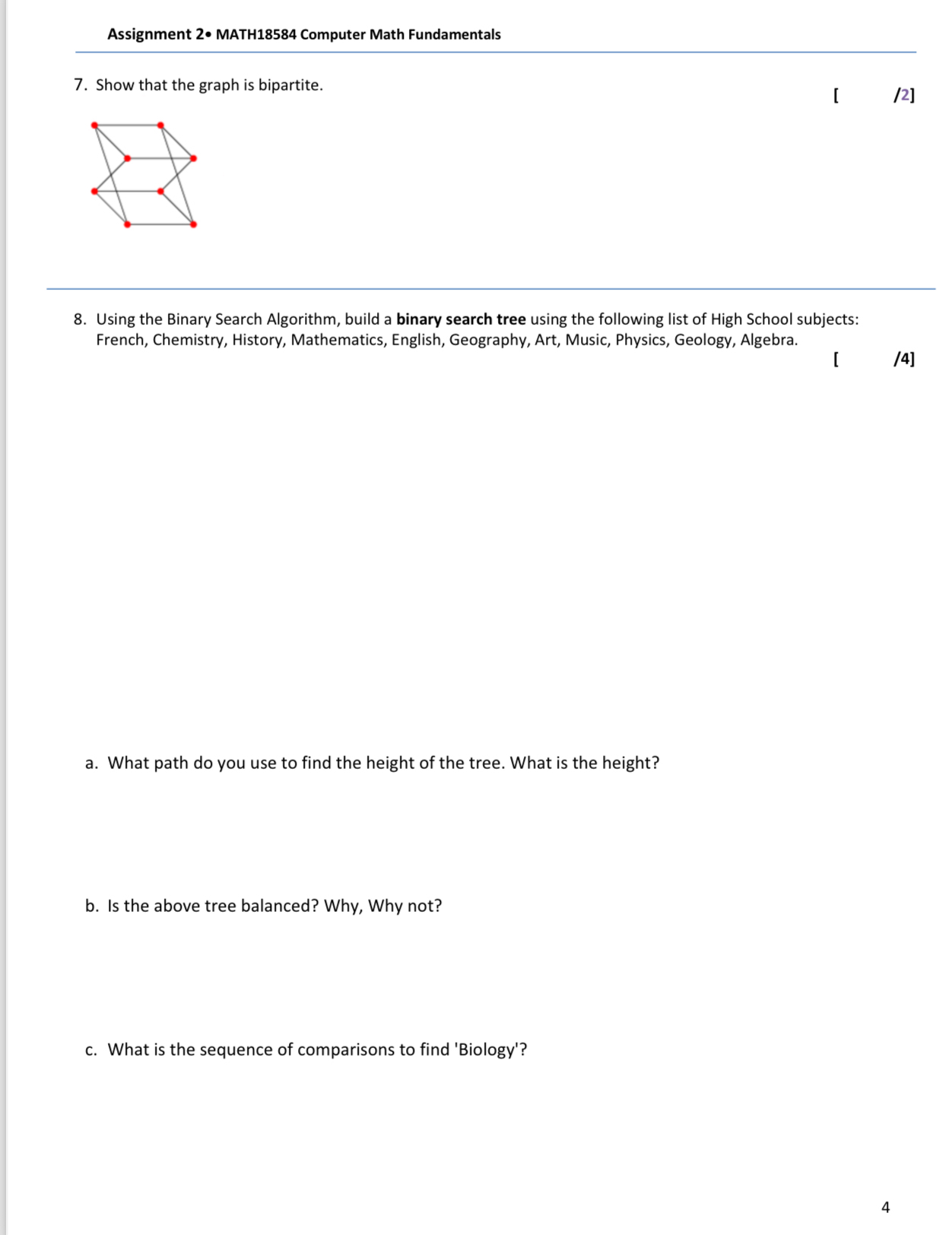 Solved Assignment 2* ﻿MATH18584 ﻿Computer Math | Chegg.com