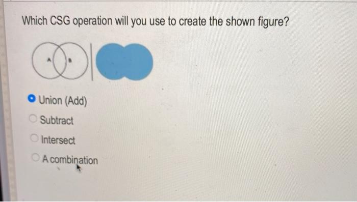 Solved Which CSG operation will you use to create the shown | Chegg.com
