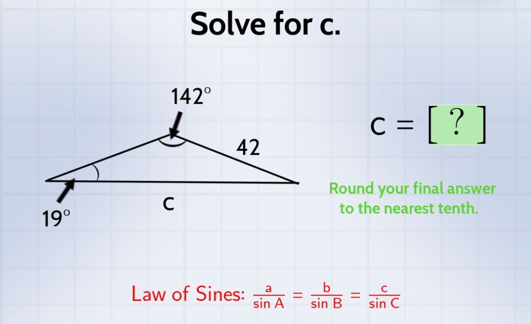 Solved Solve for c.c=[?]Round your final answerto the | Chegg.com