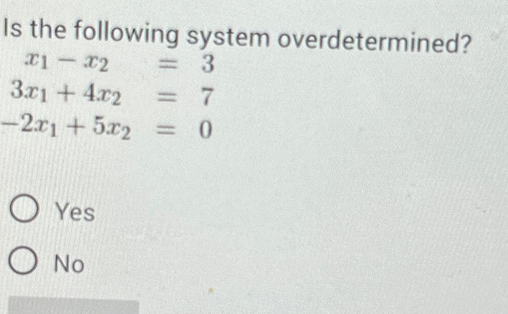 Solved Is the following system | Chegg.com