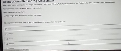 Solved Occupational Reasoning | Chegg.com