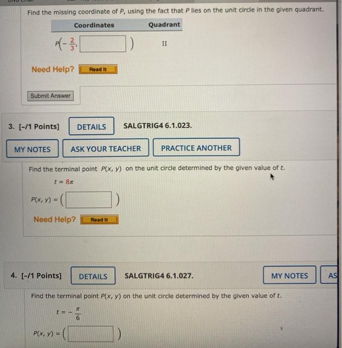 Solved Find The Missing Coordinate Of P Using The Fact That Chegg