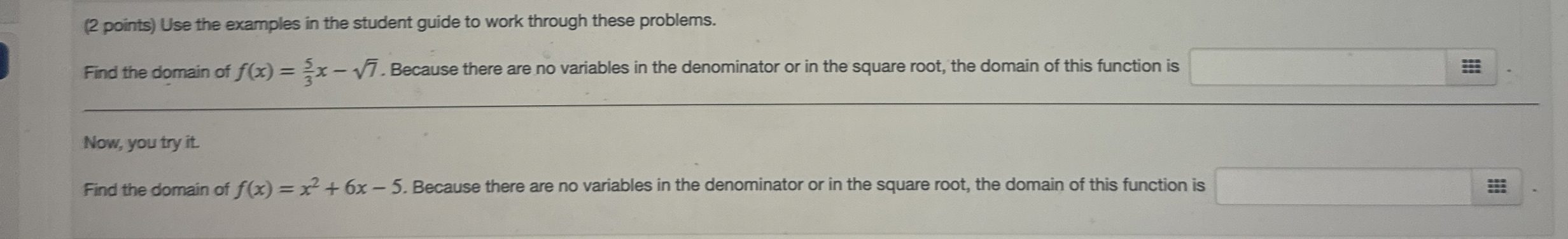 Solved (2 ﻿points) ﻿Use the examples in the student guide to | Chegg.com