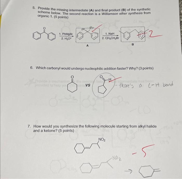 Solved 5. Provide the missing intermediate (A) and final | Chegg.com