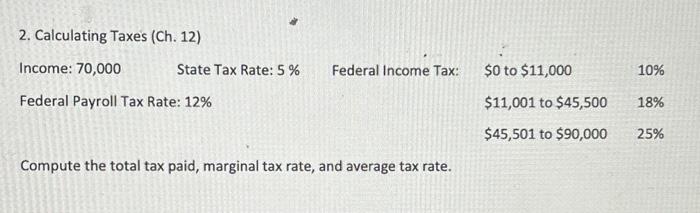 Solved 2. Calculating Taxes (Ch. 12) Compute the total tax | Chegg.com