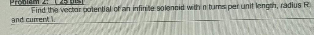 Solved Find the vector potential of an infinite solenoid | Chegg.com
