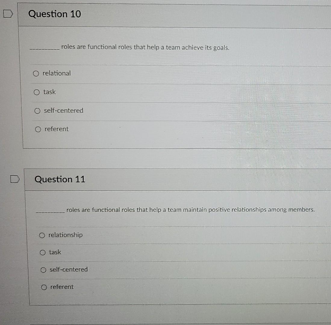 Solved Question 10 roles are functional roles that help a | Chegg.com