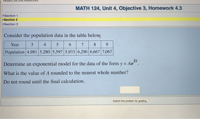 Solved MATH 124, Unit 4, Objective 3, Homework 4.3 Section 1 | Chegg.com